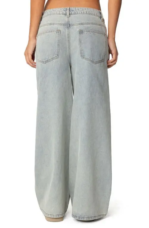 EDIKTED Side Stripe Wide Leg Jeans