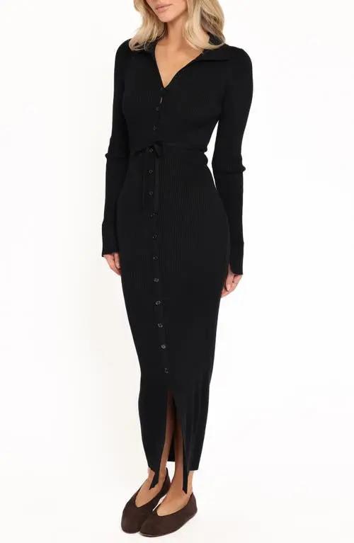 PETAL & PUP Kadi Maxi Sweater Dress - Black
