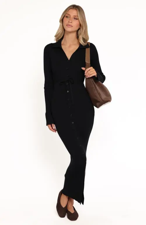 PETAL & PUP Kadi Maxi Sweater Dress - Black