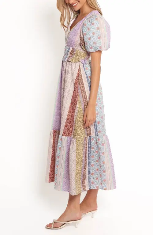 PETAL & PUP Verona Patchwork Print Midi Dress