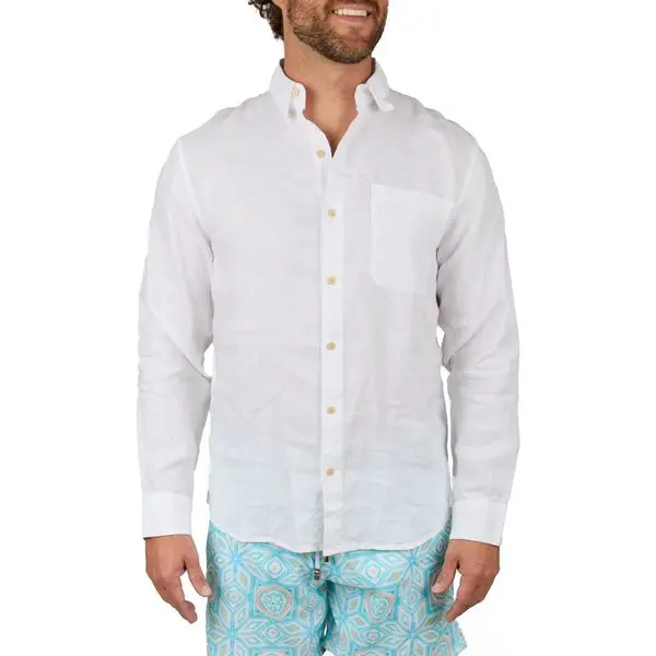 Kenny Flowers The Casa Blancalong Sleeve Linen Shirt - White