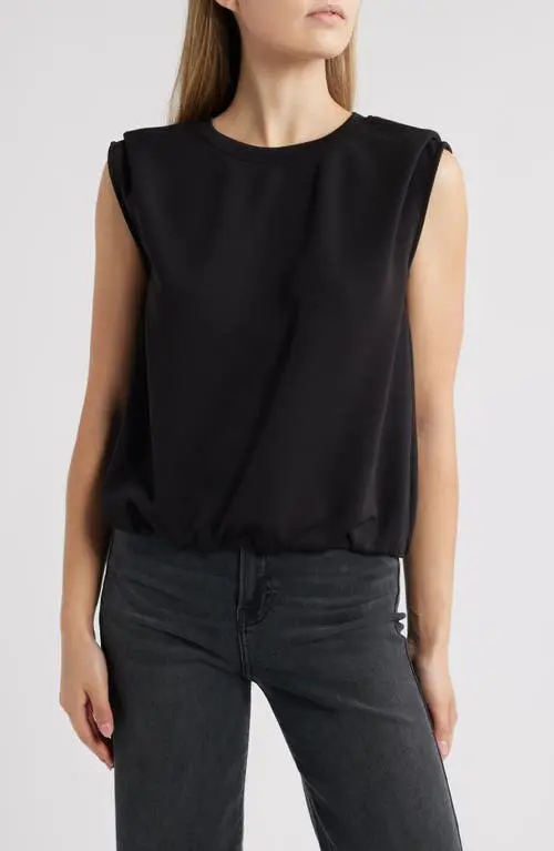 Wit & Wisdom Pleat Shoulder Sleeveless Top - Black