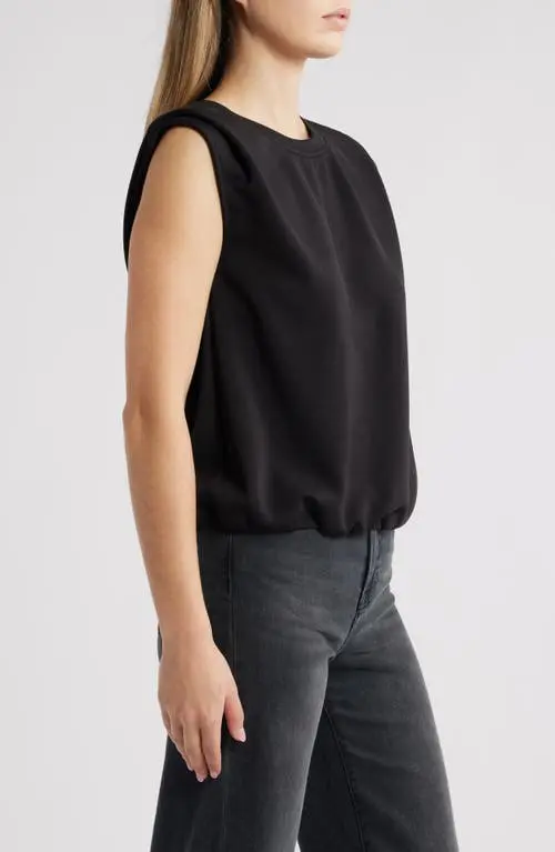 Wit & Wisdom Pleat Shoulder Sleeveless Top - Black