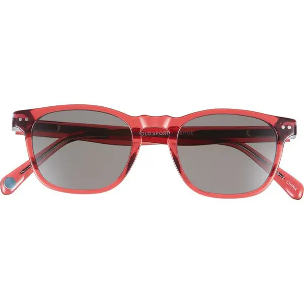 Eyebobs Old Sport 47mm Polarized Rectangle Sunglasses - Red Layer Front And Temples