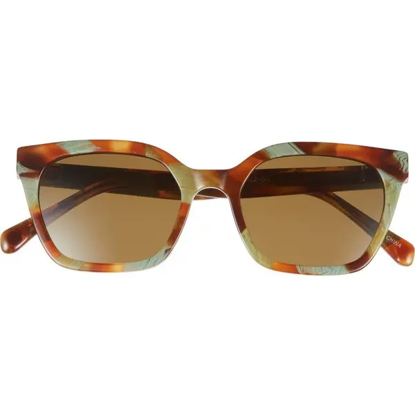 Eyebobs Overlook 50mm Polarized Cat Eye Sunglasses - Brown And Green Pattern