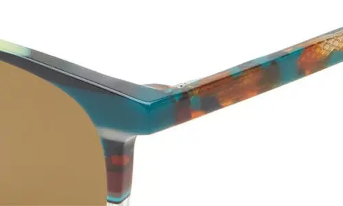 Eyebobs Boardroom 49mm Polarized Square Sunglasses - Teal Tortoise