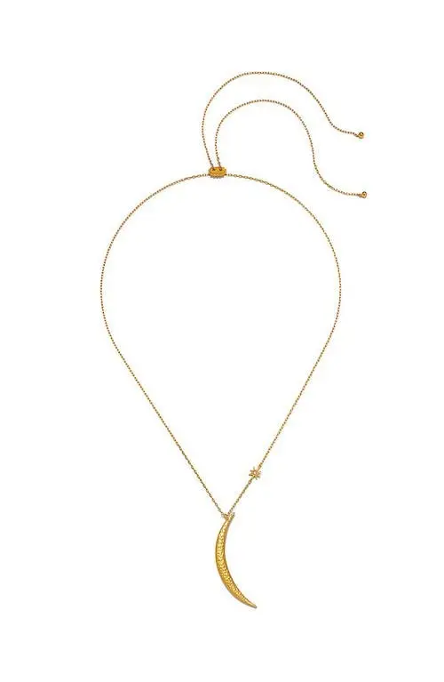 SATYA JEWELRY Illuminated Path Moon Pendant Necklace