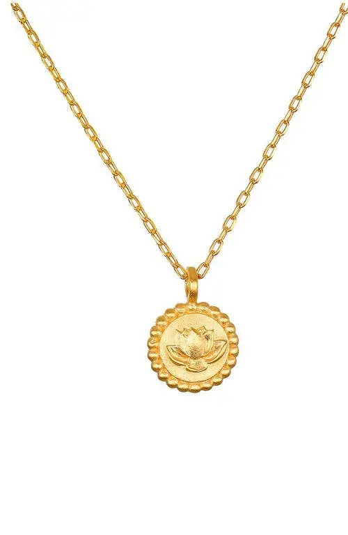 SATYA JEWELRY Emerging Potential Lotus Necklace - Gold