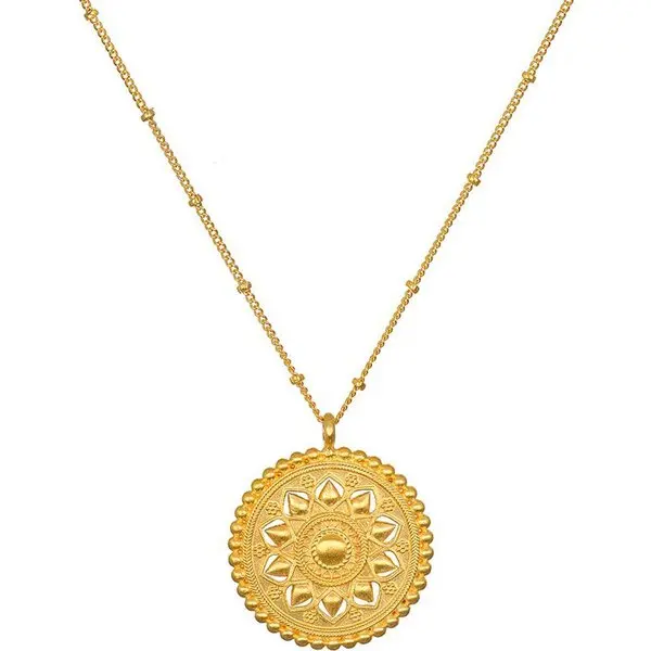 SATYA JEWELRY Inner Light Mandala Necklace - Gold