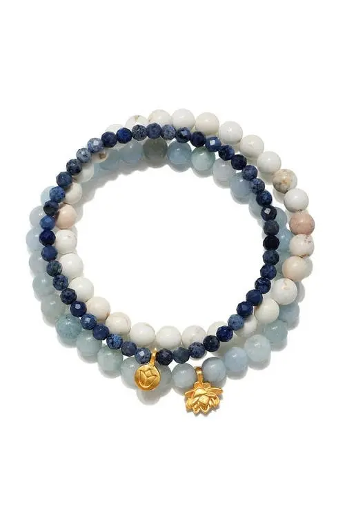 SATYA JEWELRY Gemstone Bracelet Set - Multicolor
