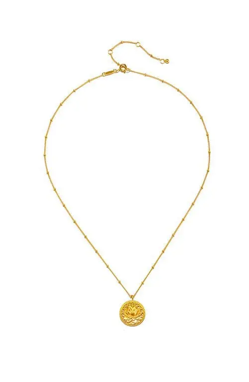 SATYA JEWELRY Blessed Beginnings Lotus Pendant Necklace