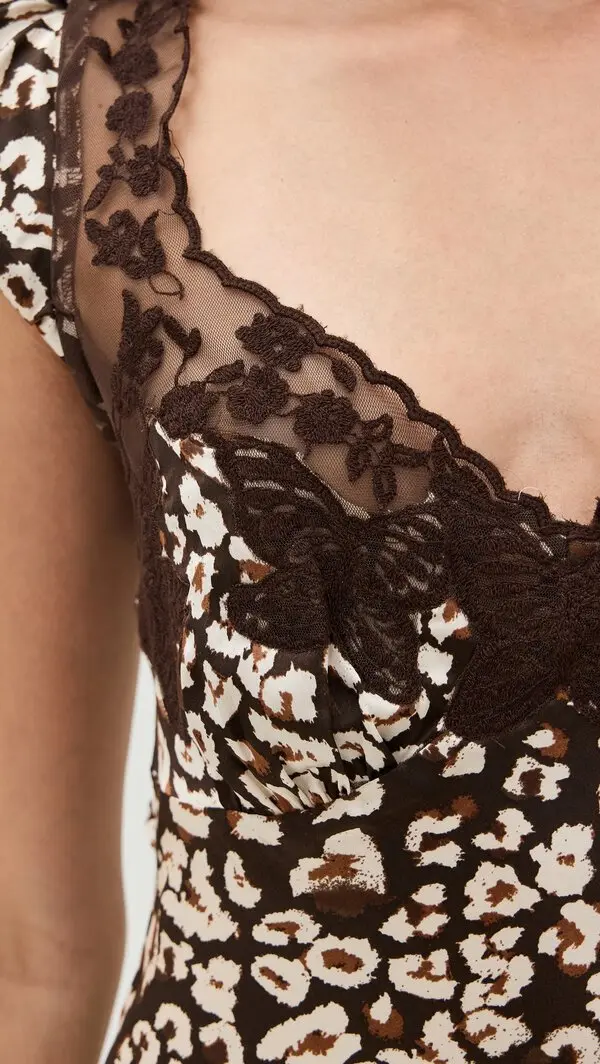 Free People Polka-Dot Satin Midi Dress In Chocolate Combo - 60% Off |  Editorialist