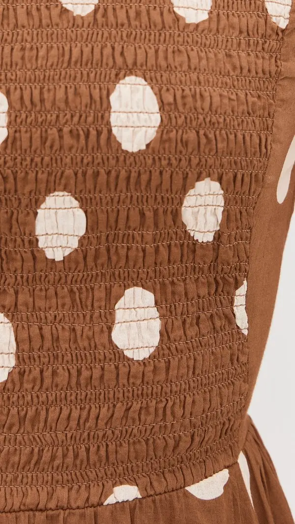 free people brown and white polka dot dress Astrid Polka Dot Minidress (Women)