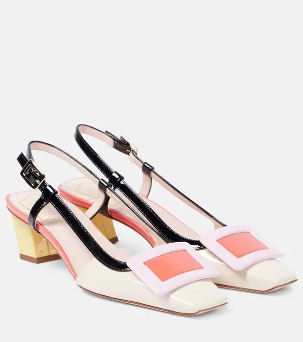 ROGER VIVIER Belle Vivier Patent Leather Slingback Pumps - Multicoloured
