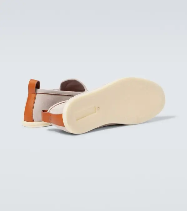 Loro Piana Venice Walk Suede Loafers - Beige