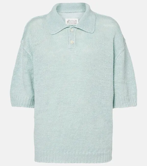 MAISON MARGIELA Hemp Polo Sweater - Blue