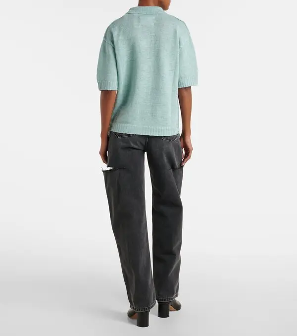 MAISON MARGIELA Hemp Polo Sweater - Blue
