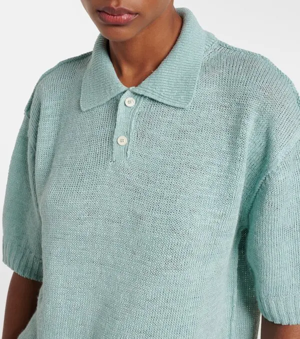 MAISON MARGIELA Hemp Polo Sweater - Blue