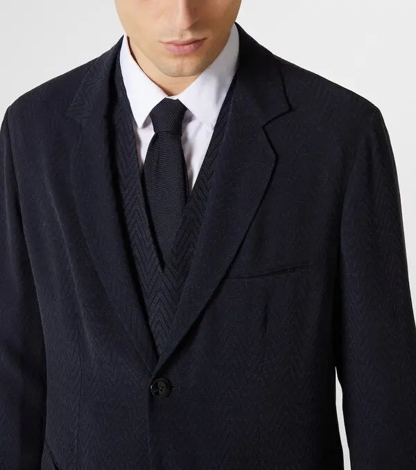 Giorgio Armani Chevron Jacquard Blazer