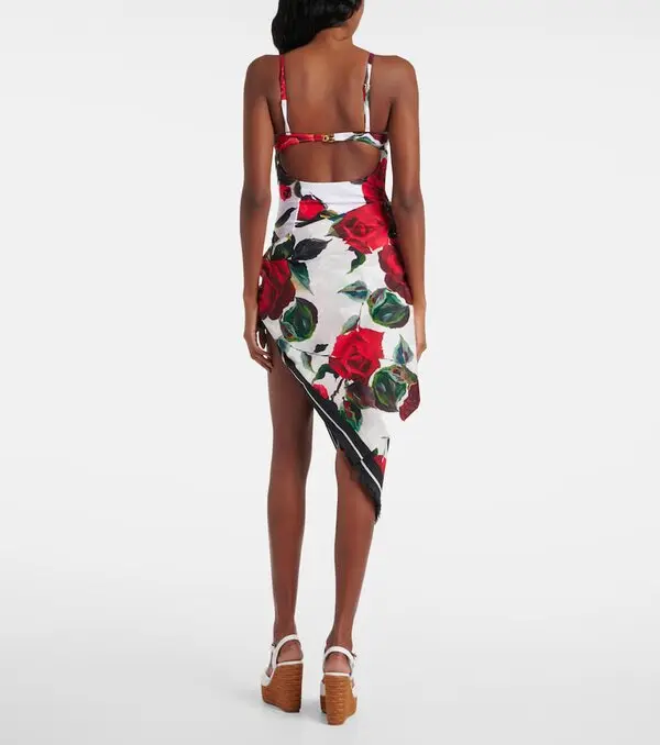 Dolce & Gabbana Floral Cotton Beach Cover-up - Red