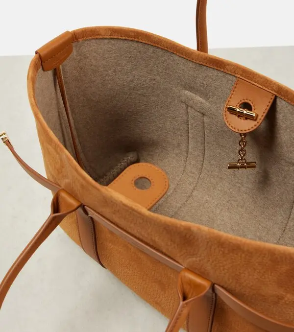 Loro Piana Ghiera Small Leather Tote Bag - Brown
