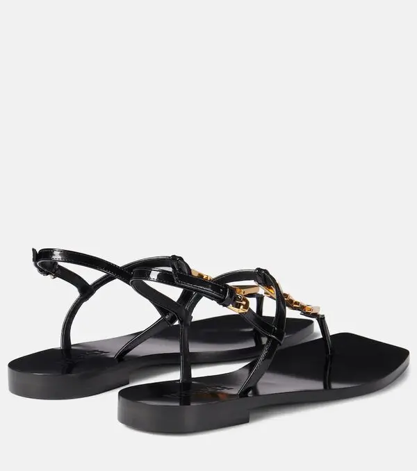 Versace V2025 Chain Leather Thong Sandals
