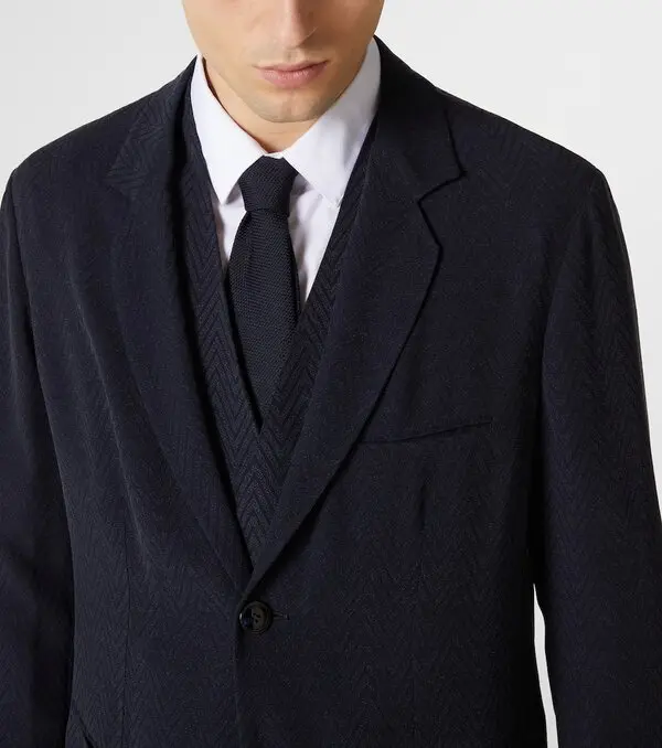 Giorgio Armani Chevron Jacquard Blazer