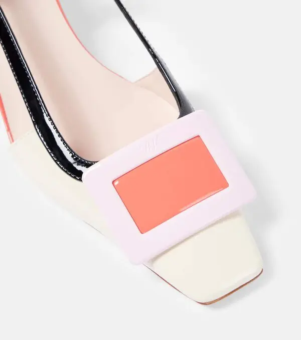 ROGER VIVIER Belle Vivier Patent Leather Slingback Pumps - Multicoloured