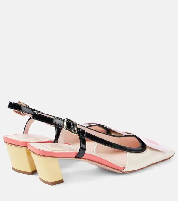 ROGER VIVIER Belle Vivier Patent Leather Slingback Pumps - Multicoloured