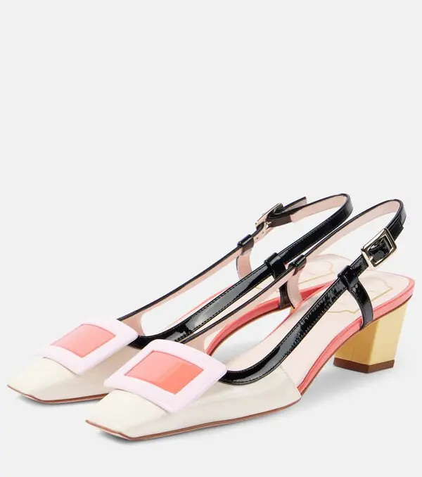 ROGER VIVIER Belle Vivier Patent Leather Slingback Pumps - Multicoloured