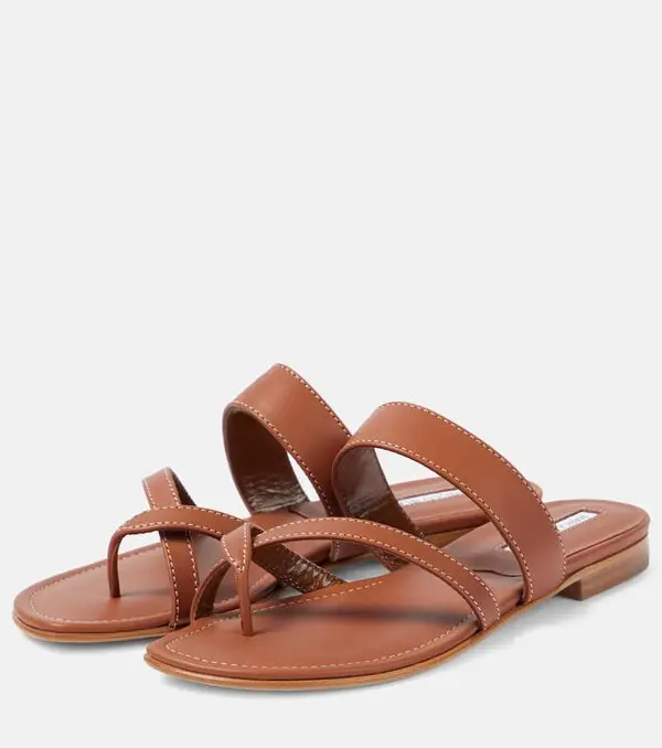 Manolo Blahnik Susacru Leather Sandals