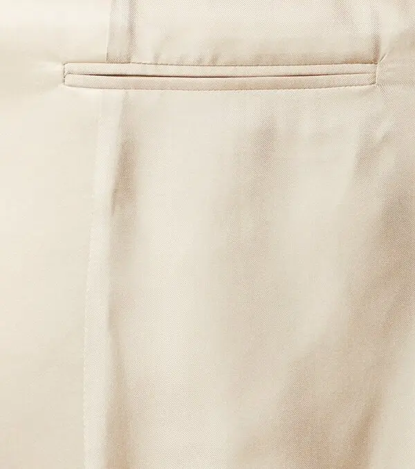 Saint Laurent Double-breasted Wool Tuxedo Jacket - Beige