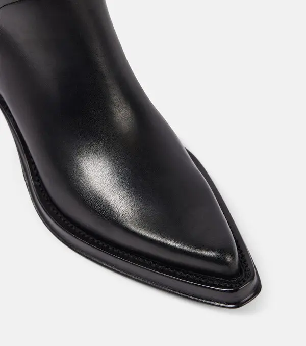 Gabriela Hearst Leather Knee-high Pointed Toe Boots - Black