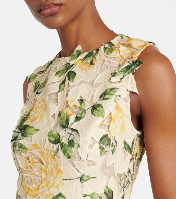 Oscar De La Renta Printed Midi Dress