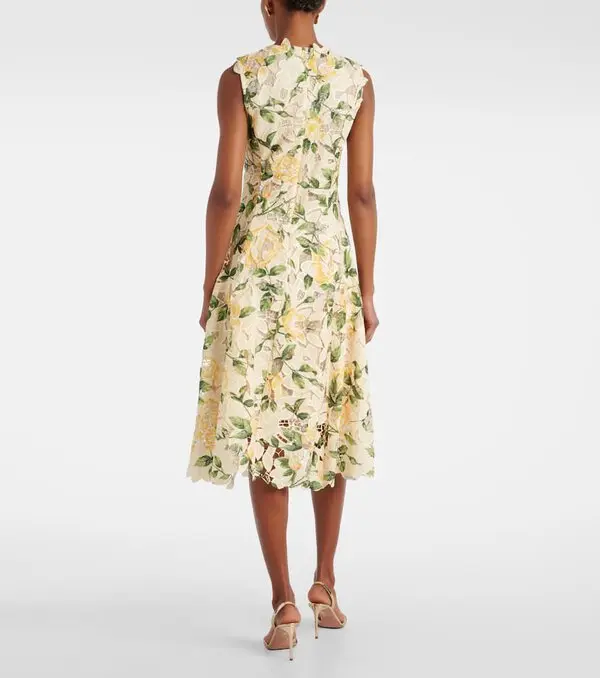 Oscar De La Renta Printed Midi Dress