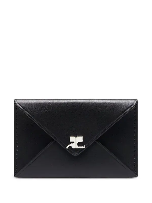 COURREGES Leather Card Holder - Black