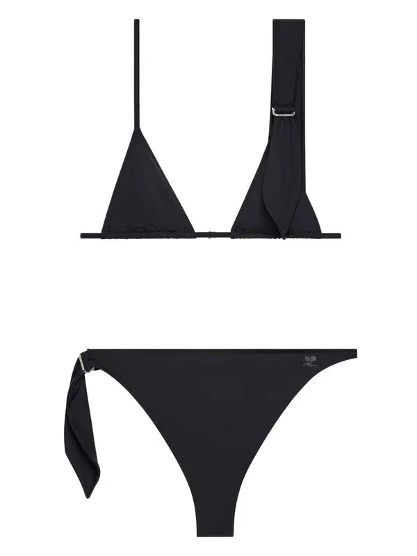COURREGES Scarf-embellished Triangle Bikini - Black