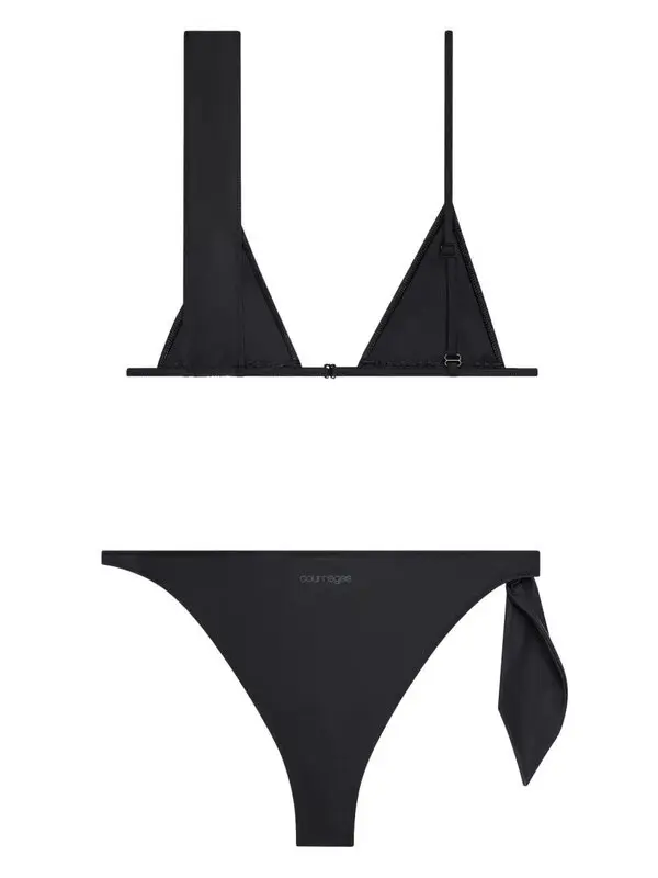 COURREGES Scarf-embellished Triangle Bikini - Black