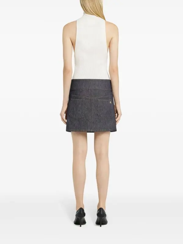 COURREGES Ribbed Mock-neck Tank Top