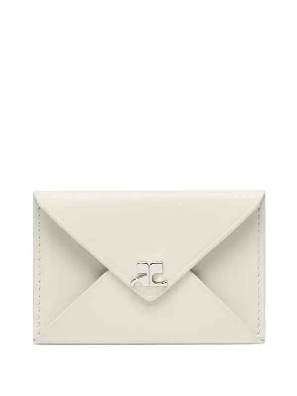 COURREGES Leather Card Holder - Neutrals