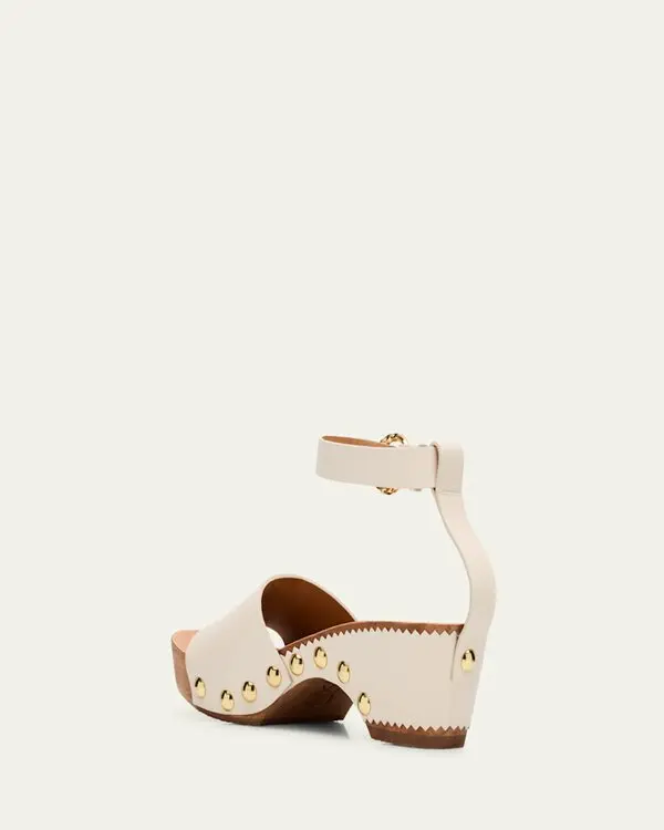 Ulla Johnson Esti Leather Clog Sandals - Natural