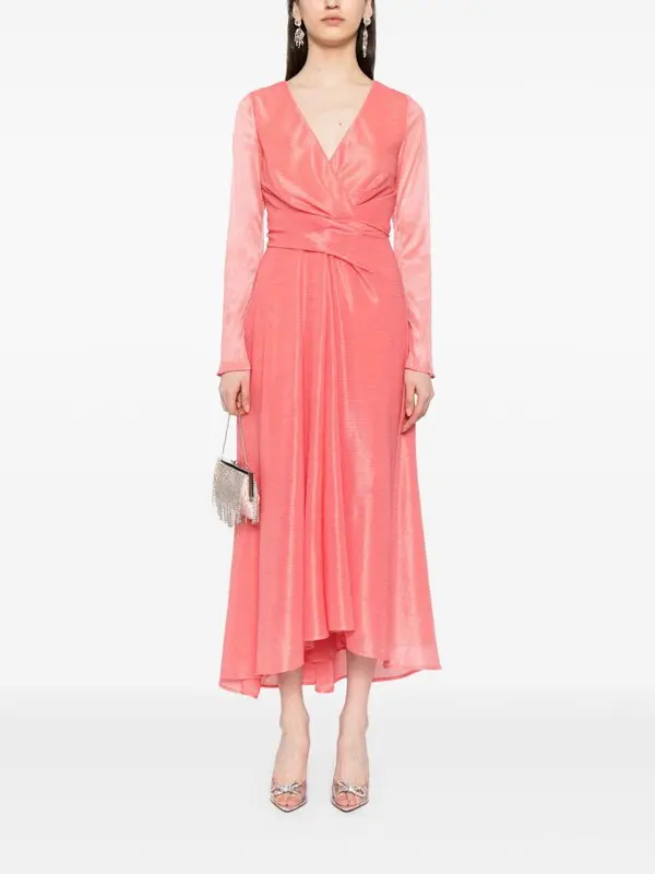 Talbot Runhof Wrap-design Midi Dress