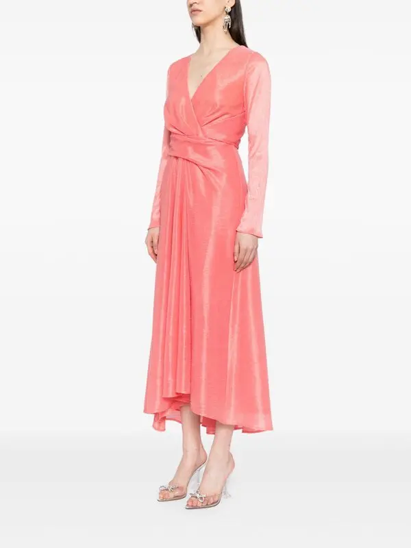 Talbot Runhof Wrap-design Midi Dress