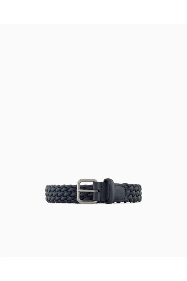 Giorgio Armani Woven Leather Belt - Blue