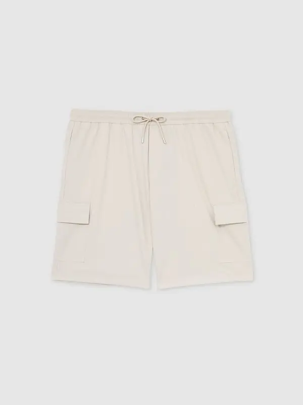 REISS Climb Technical Cargo Shorts - Stone