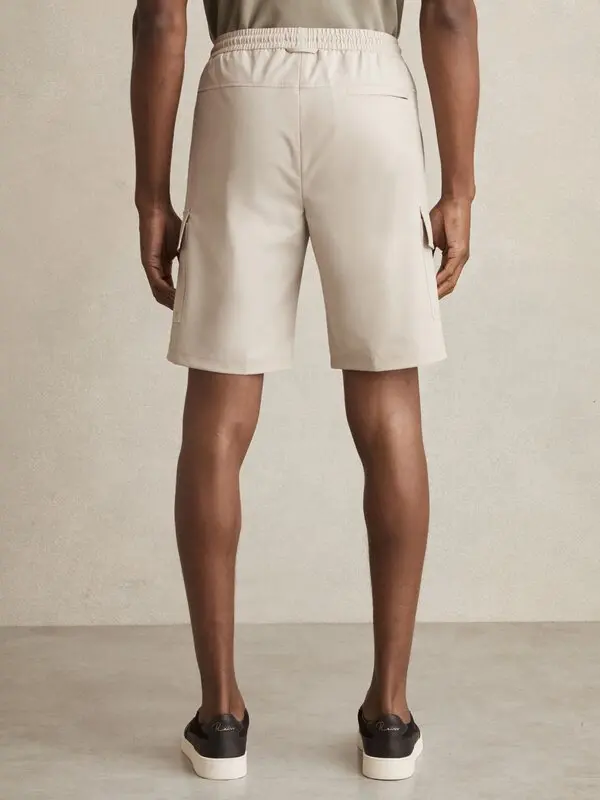 REISS Climb Technical Cargo Shorts - Stone