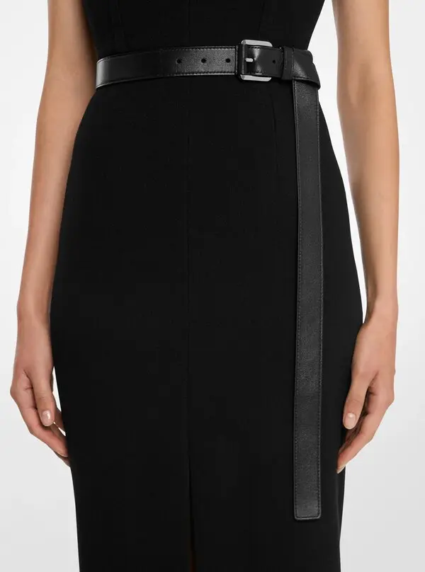 Michael Kors Jodi Leather Belt - Black
