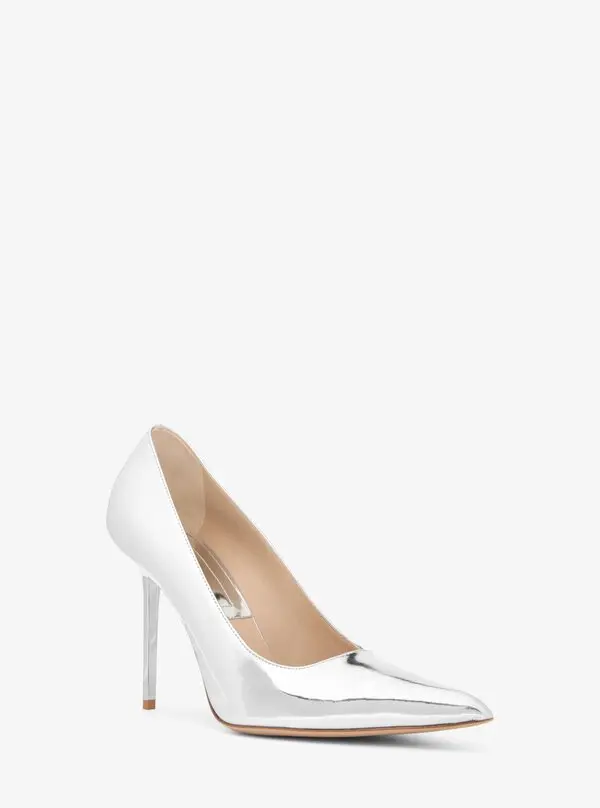 Michael Kors Winona Specchio Leather Pointed Toe High Heel Pumps
