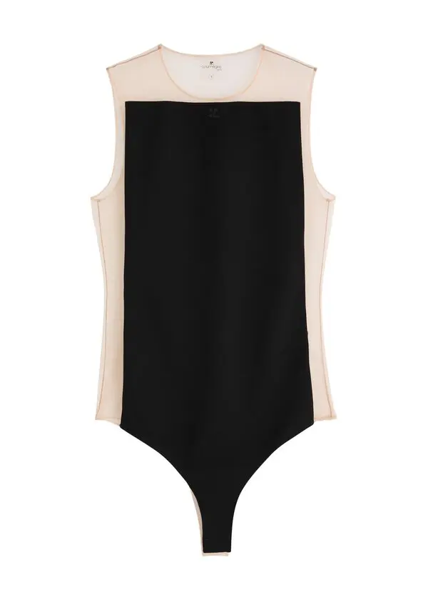 COURREGES Illusion Panelled Bodysuit - Black