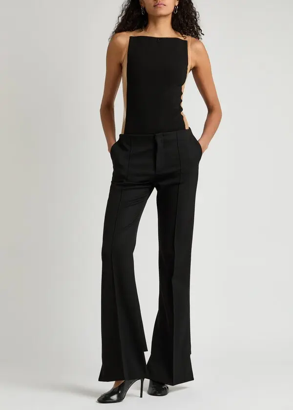 COURREGES Illusion Panelled Bodysuit - Black